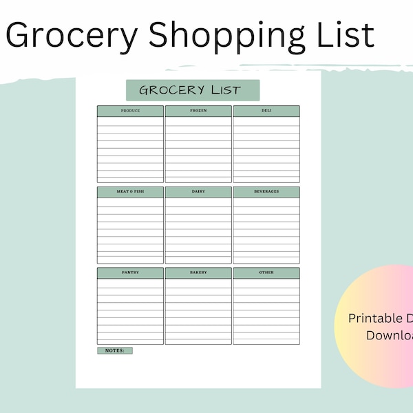 Grocery Store Check List - Etsy