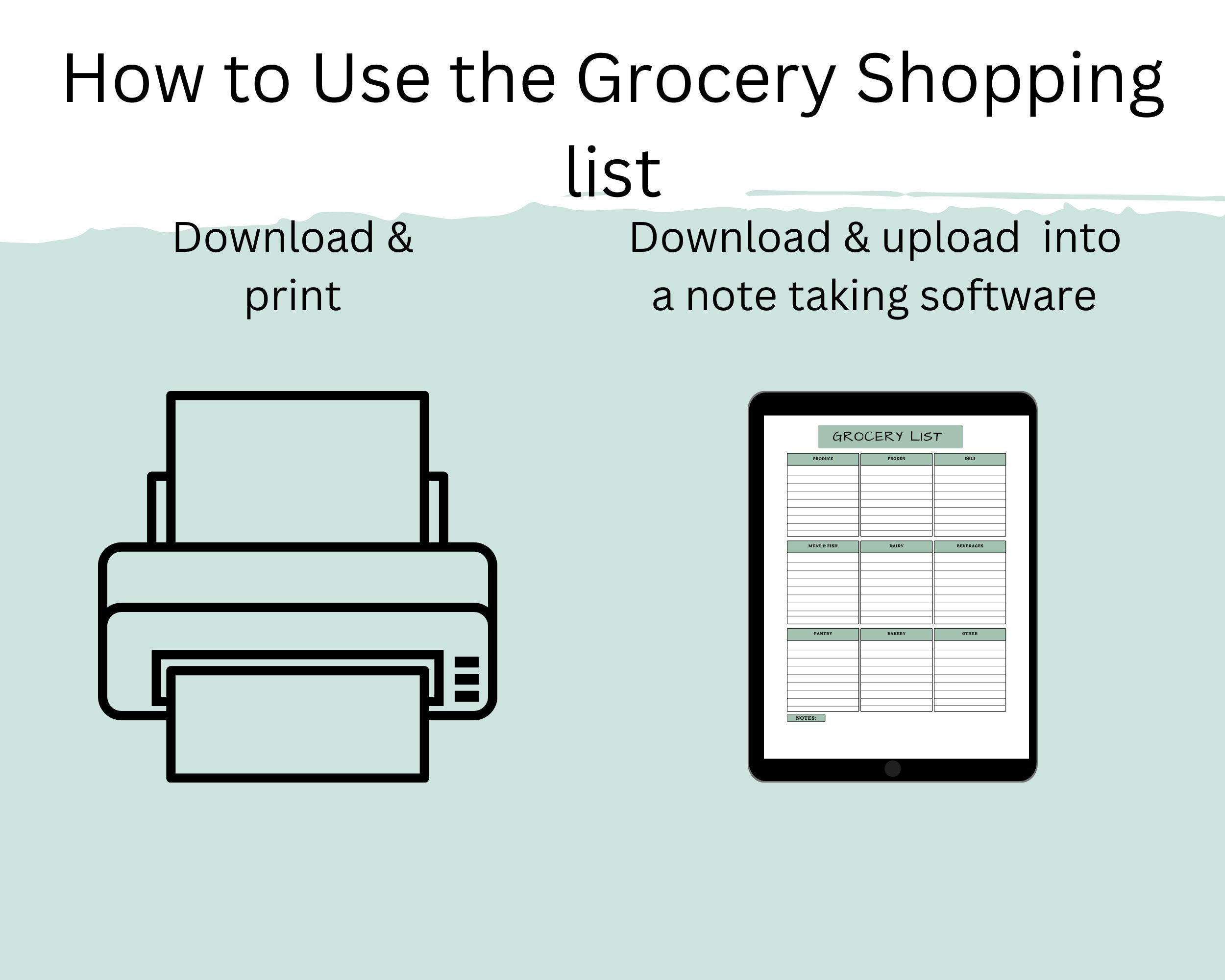 Shopping Grocery List, Grocery Checklist, Weekly Shopping Check List ...
