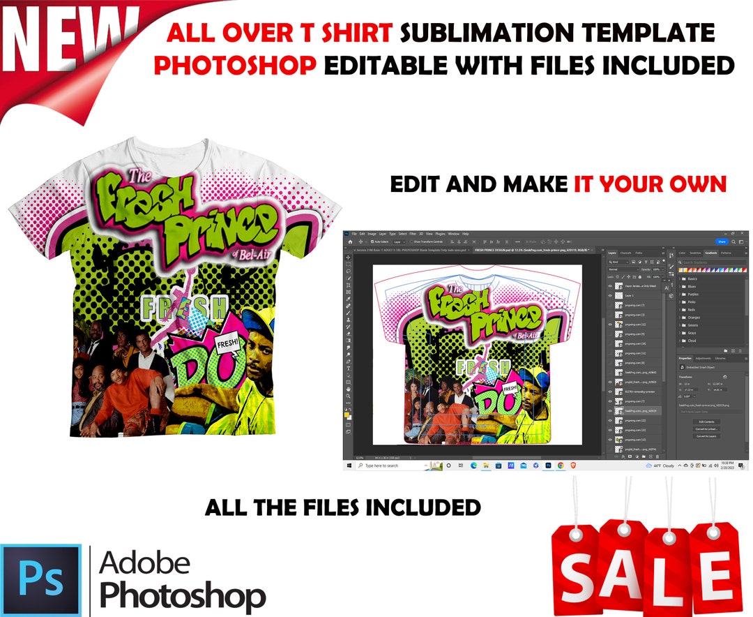 Fresh Prince of Belaire All Over Print Photoshop Editable Templates for ...