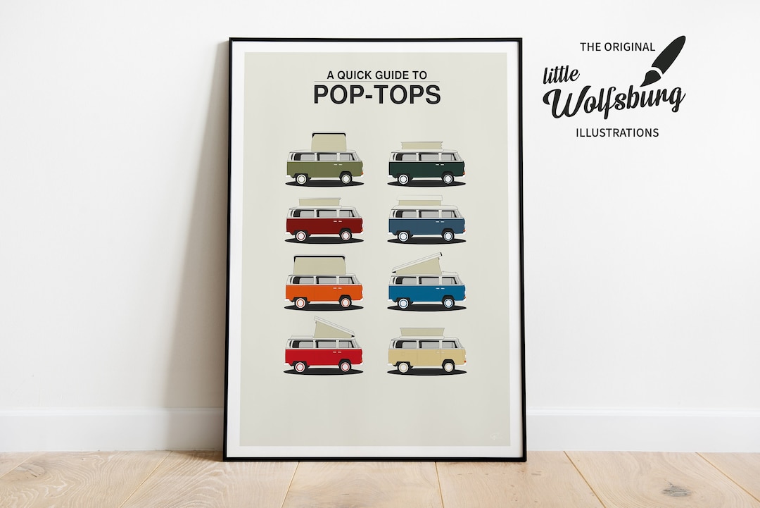 VW Bus Campervan Camping Gift VW Camper Van Pop-tops VW Campervan ...