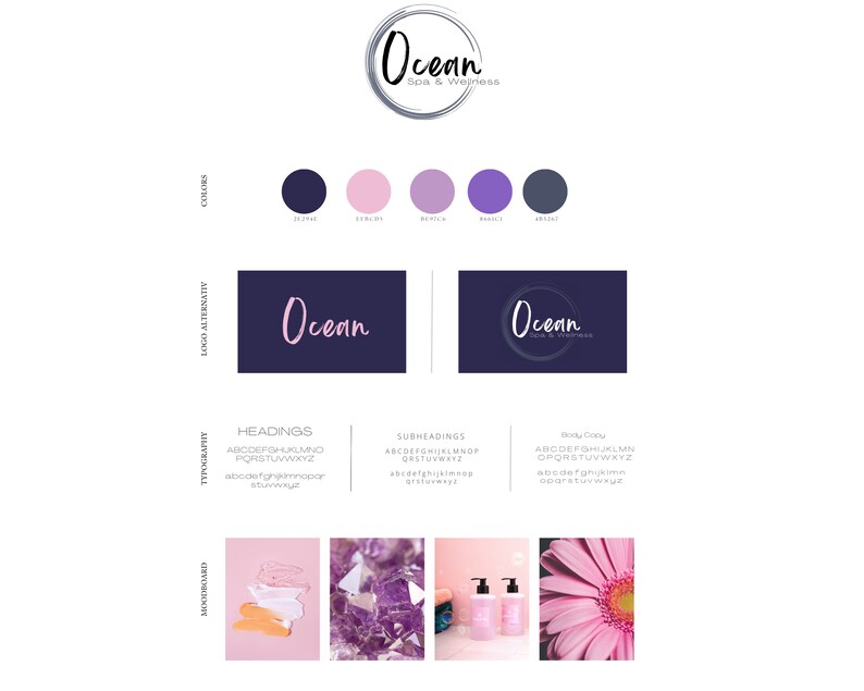 One Page Brand Kit Template: DIY Business Branding (A4 Canva) - Etsy