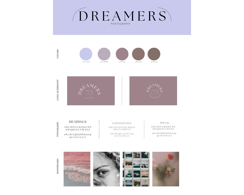 Brand Kit Template, One Page Logo Kit, Business Branding Template ...