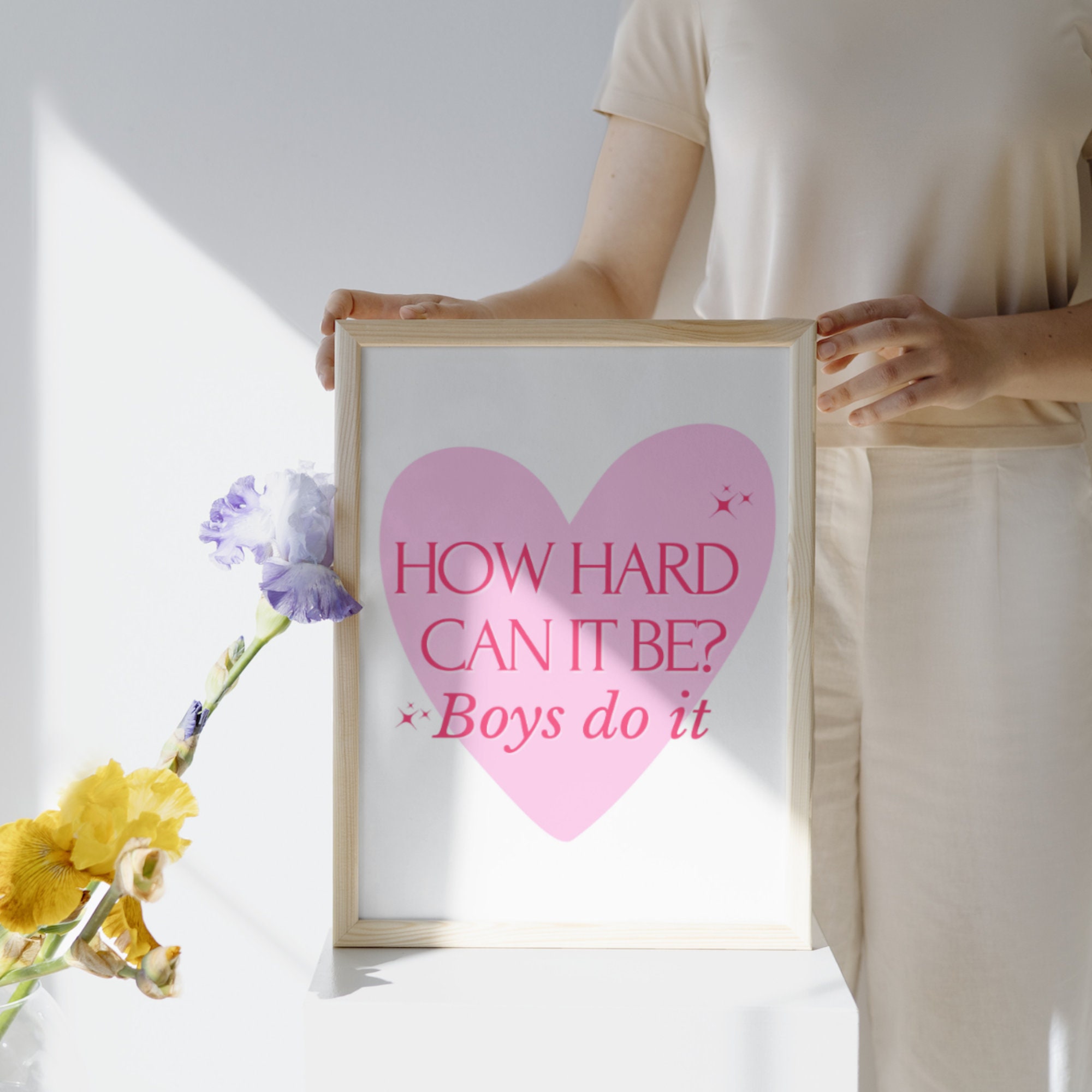 How Hard Can It Be Boys Do It Digital Inspirational Wall Art for Home ...