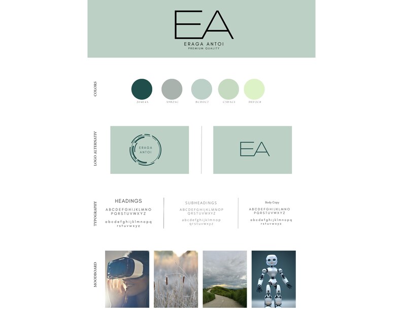 Brand Kit Template, One Page Logo Kit, Business Branding Template ...