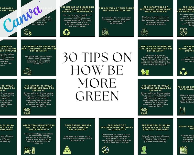 Eco-friendly Instagram Templates Bundle | Sustainable Social Media ...