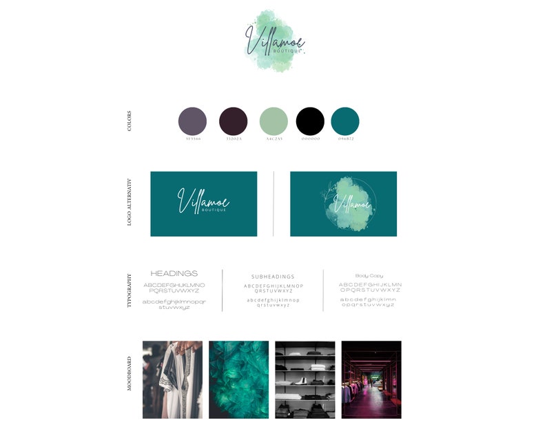 Brand Kit Template, One Page Logo Kit, Business Branding Template ...