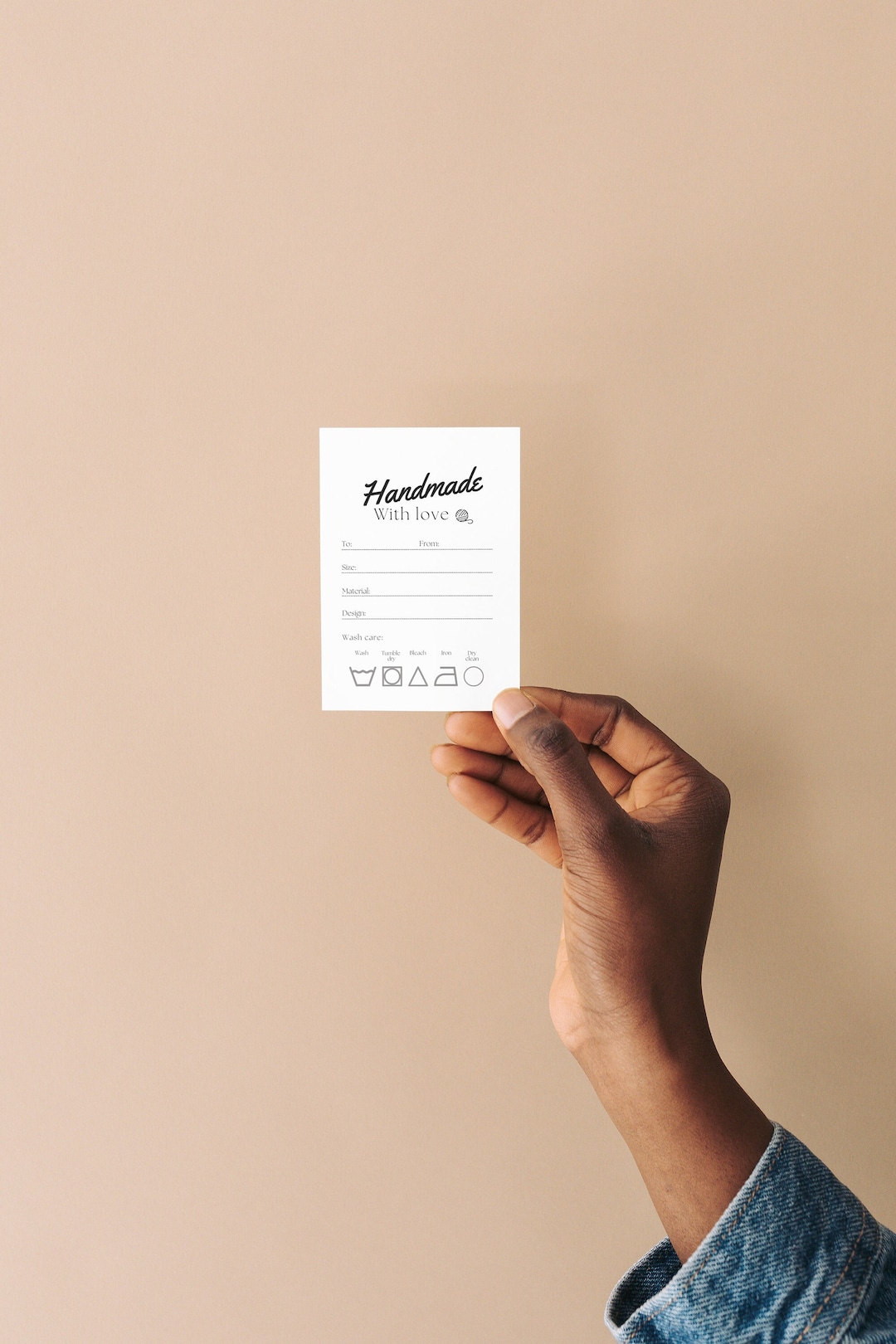 Printable Handmade Care Tag | Instant Download PDF Files | Care Tags ...