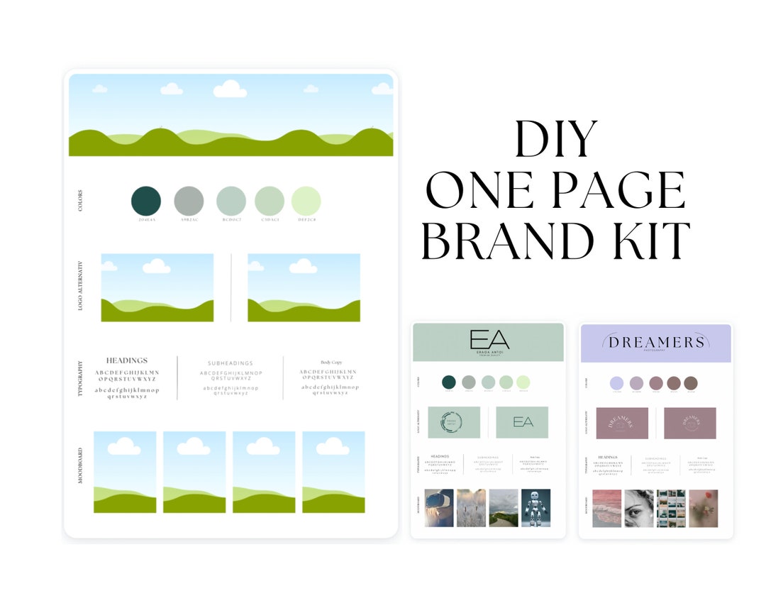 Brand Kit Template, One Page Logo Kit, Business Branding Template ...