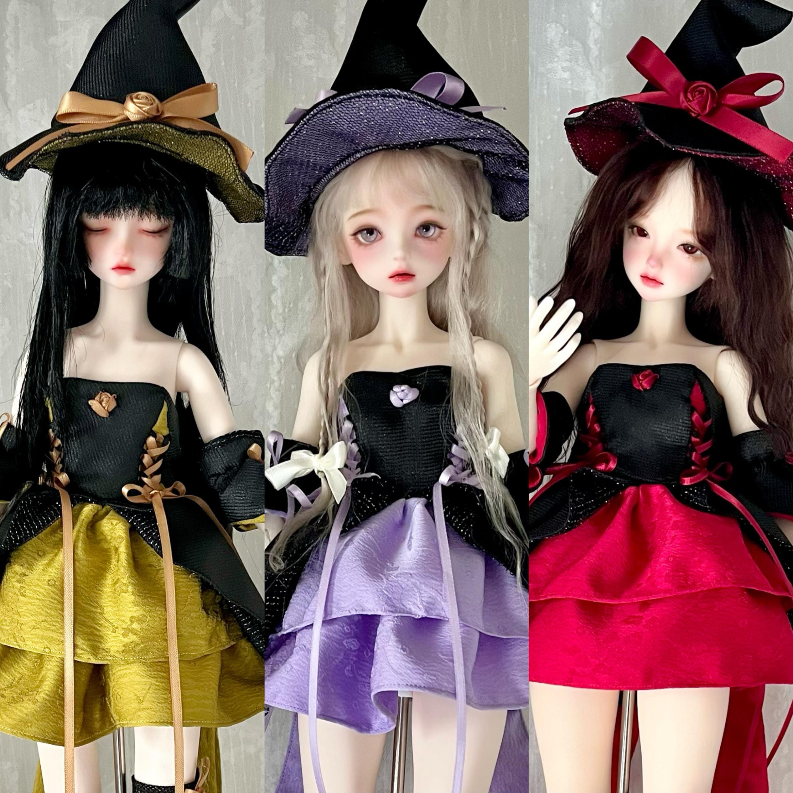 3 Colors 1/4 MSD Bjd Doll Clothes, Witch/wizard Suit Hatdress Set - Etsy