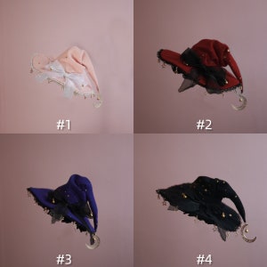 10 Colors BJD SD Msd Mdd Witch/wizard Hat, Halloween Gothic Magic Witch ...