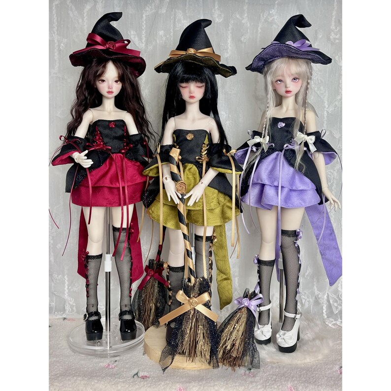 3 Colors 1/4 MSD Bjd Doll Clothes, Witch/wizard Suit Hatdress Set - Etsy