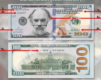Your Face on Money, Game Money, 100 Dollar Bill, Party Money, Custom ...