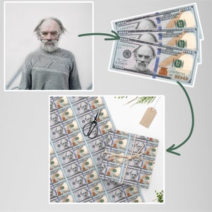 Face on Money Wrapping Paper / Personalized Dollar Bills / Gift ...