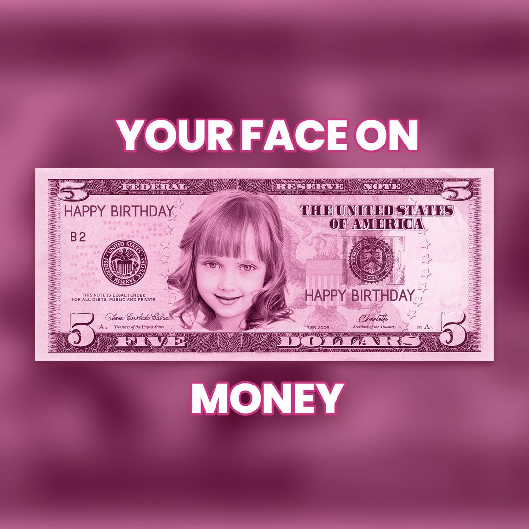 Your Face on Money, Pink Money, Game Money, 5 Dollar Bill, Party Money ...