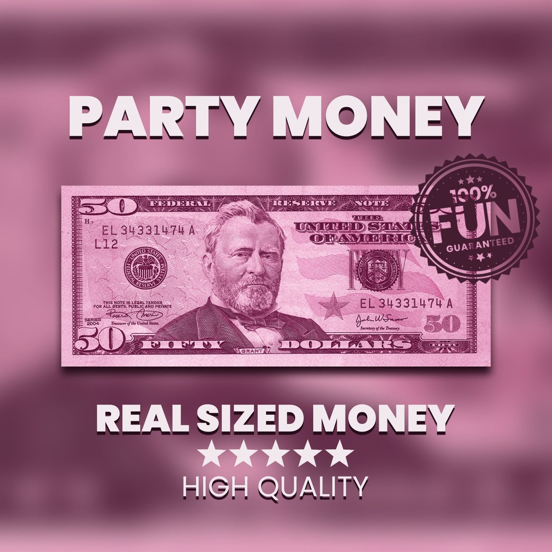 50 Dollar Bill, Playing Money, Game Money, Party Money, Printable Money ...