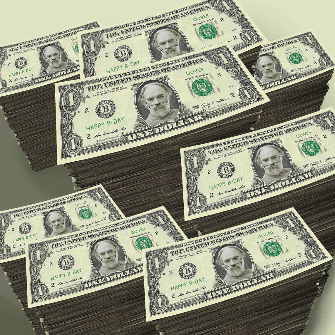 Your Face on Money, Game Money, 1 Dollar Bill, Party Money, Custom ...