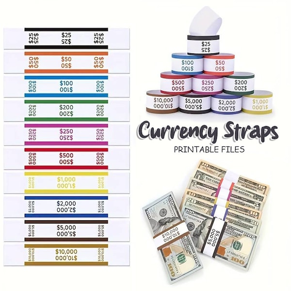 Money Bands to Print - Etsy