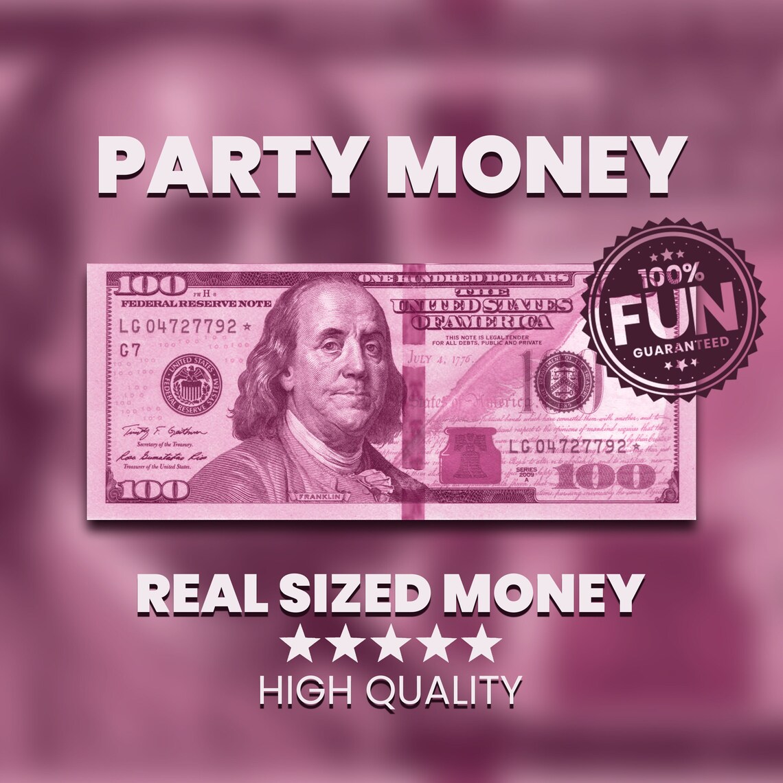100 Dollar Bill Playing Money Game Money Party Money - Etsy