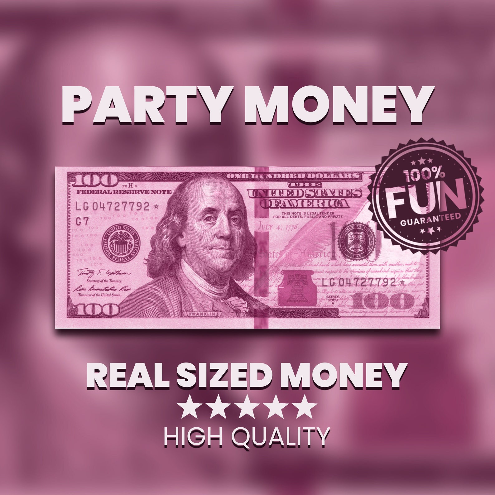 100 Dollar Bill Playing Money Game Money Party Money - Etsy