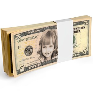 5 Dollar Bill, Your Face on Money, Game Money, Party Money, Custom ...