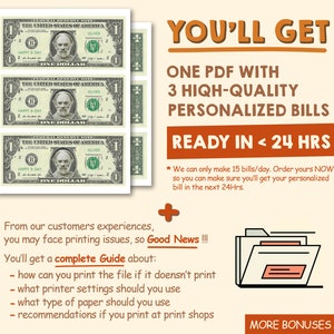 Your Face on Money, Game Money, 1 Dollar Bill, Party Money, Custom ...