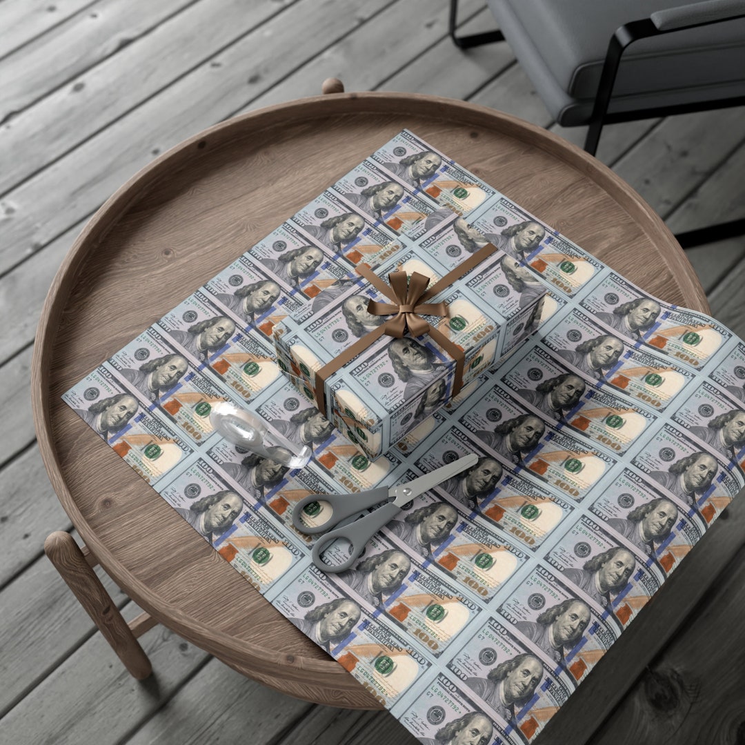 Gift Wrapping Paper Your Face on Money, 100 Dollar Bill, Christmas ...