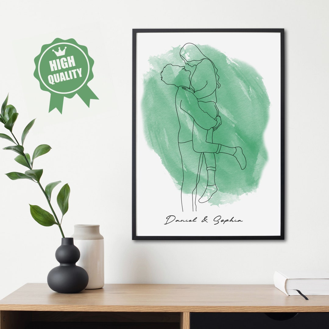 One Line Drawing, Wedding Anniversary and Special Occasion Gifts ...