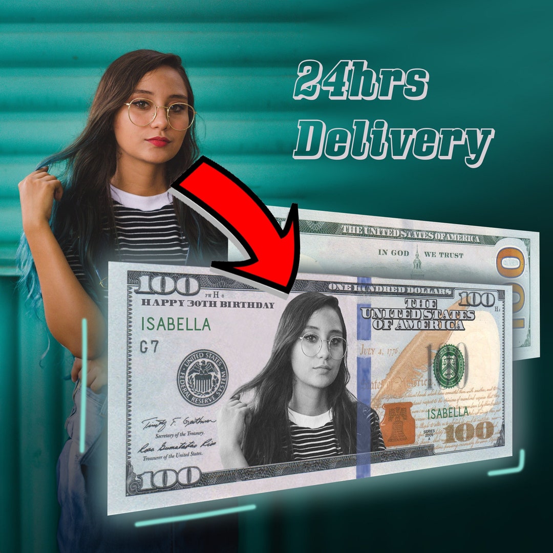 Custom Personalized 100 Dollar Bill Graphic Edit - Etsy