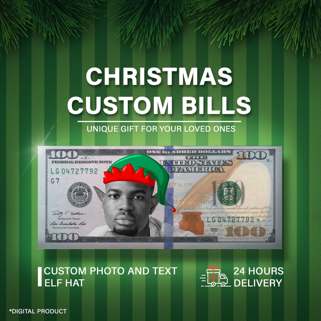 Christmas 100 Dollar Bill With Adorable Elf Hat and Ears Your - Etsy