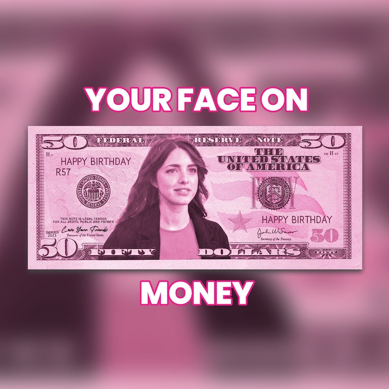 Custom Face 50 Dollar Bill, Personalized Party Money (digital File) - Etsy
