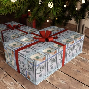 Gift Wrapping Paper Your Face on Money, 100 Dollar Bill, Christmas ...