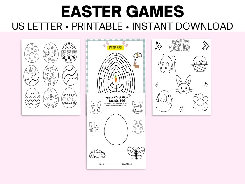Easter Games Bundle, Printable Easter Games, Classroom Games, Coloring ...