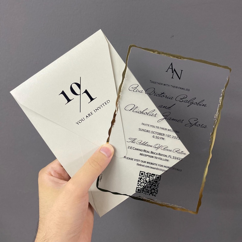 Clear Wedding Invitation - Etsy