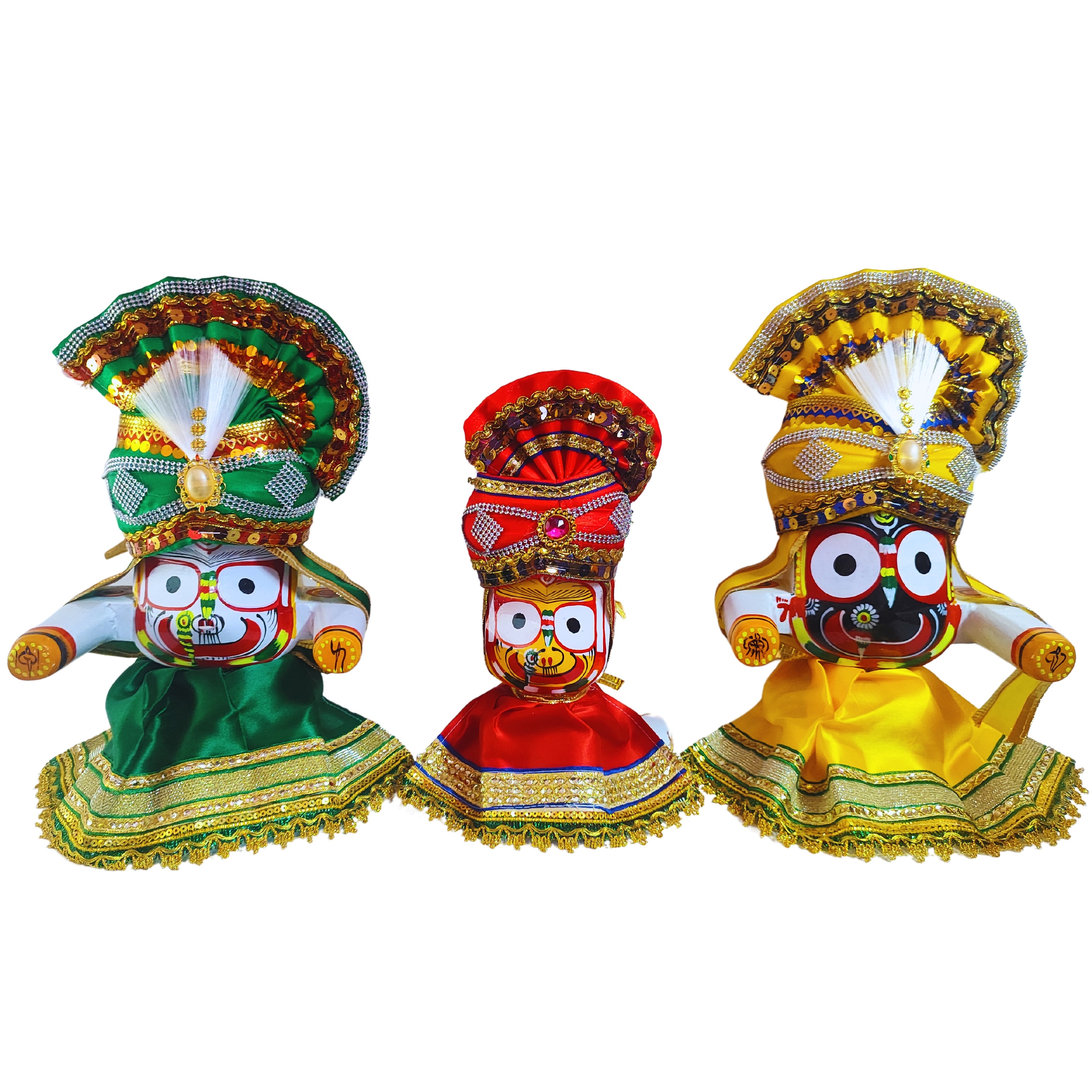 Beautiful 8-inch Puri Lord Shree Jagannath Balaram Subhadra Idol Set ...