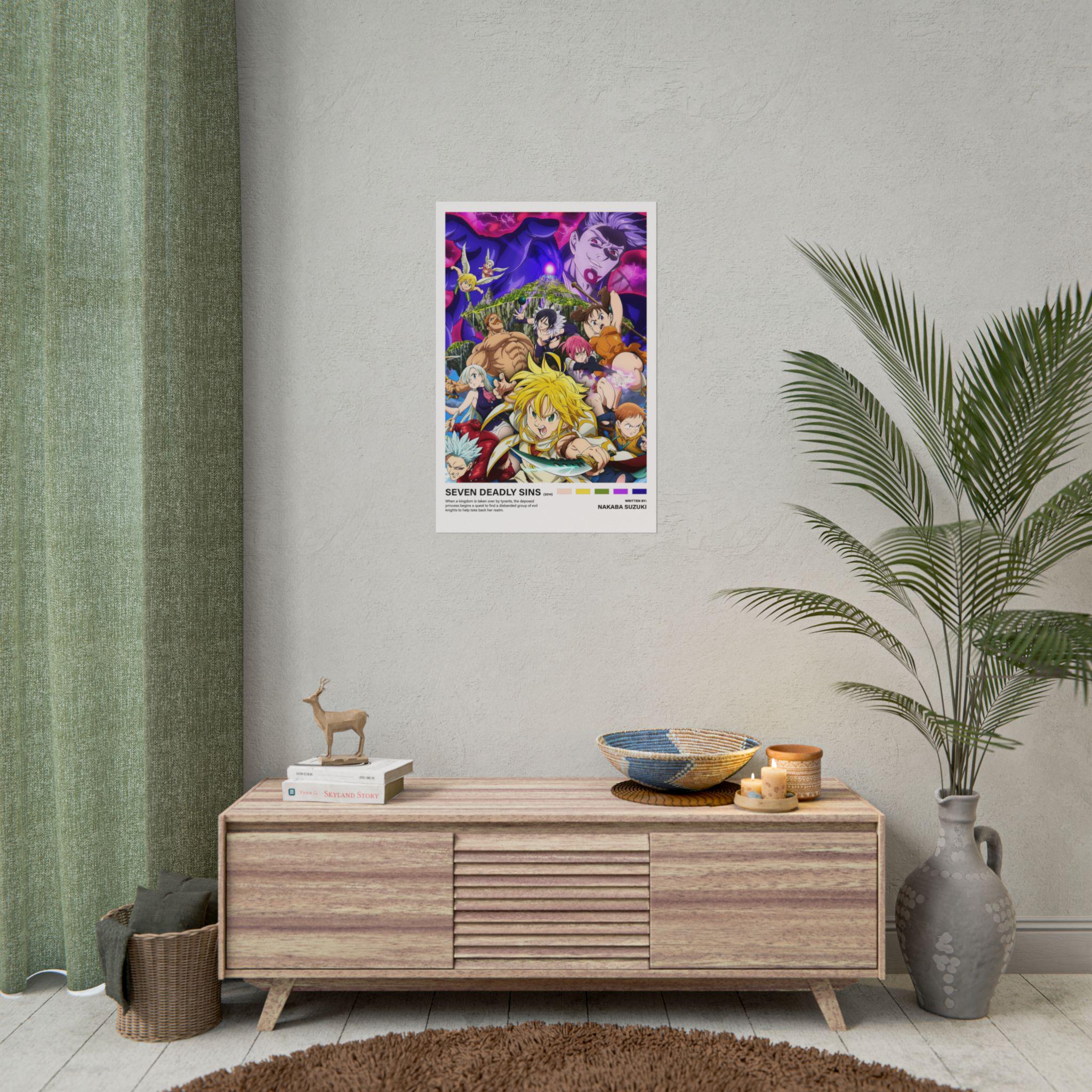 Anime Minimalist Poster, Anime Posters, Anime Wall Decor, Seven Deadly ...
