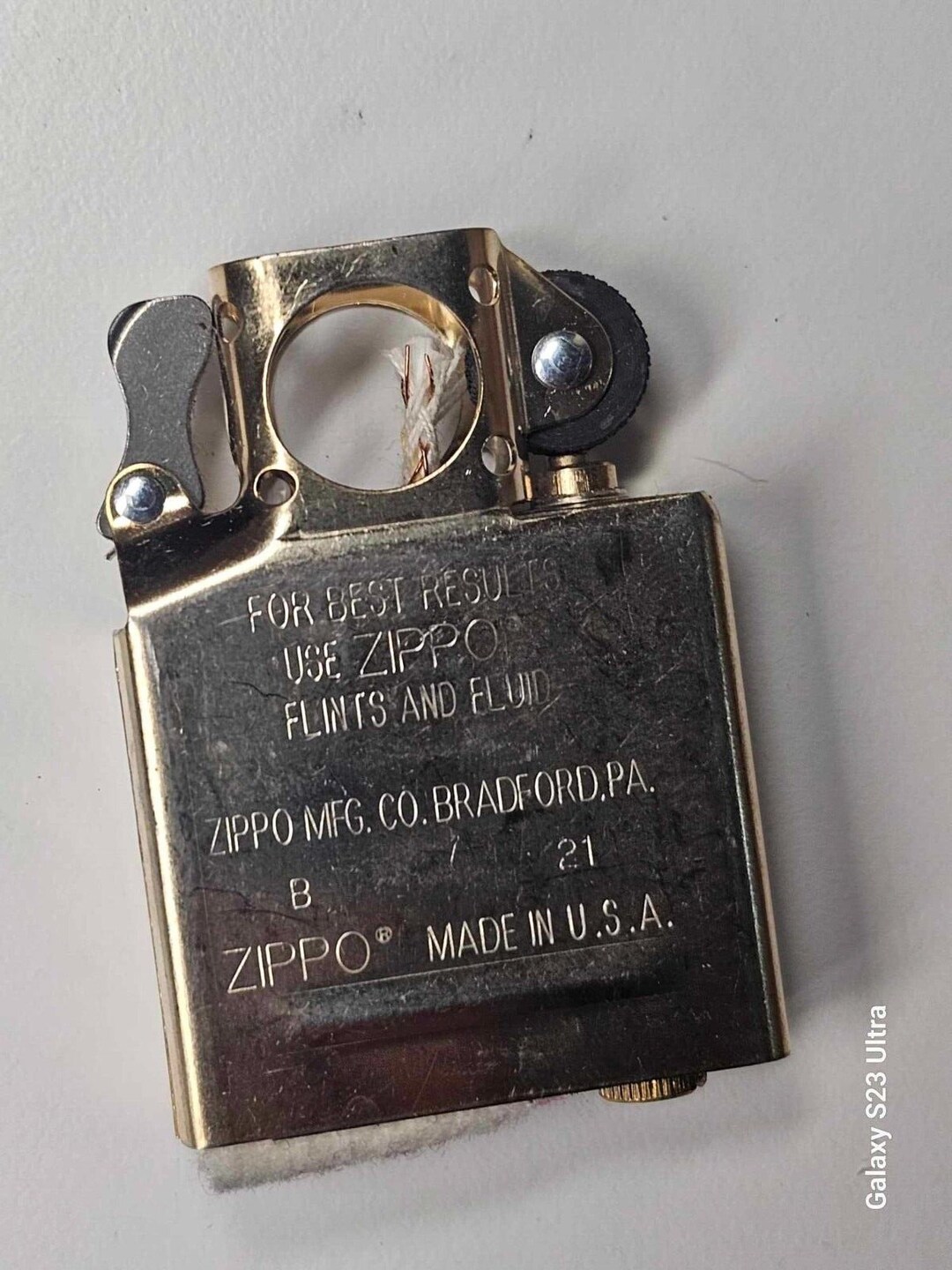 Zippo Brass Insert B 2021 Genuine, Zippo Replacement Never Used/ Gold ...