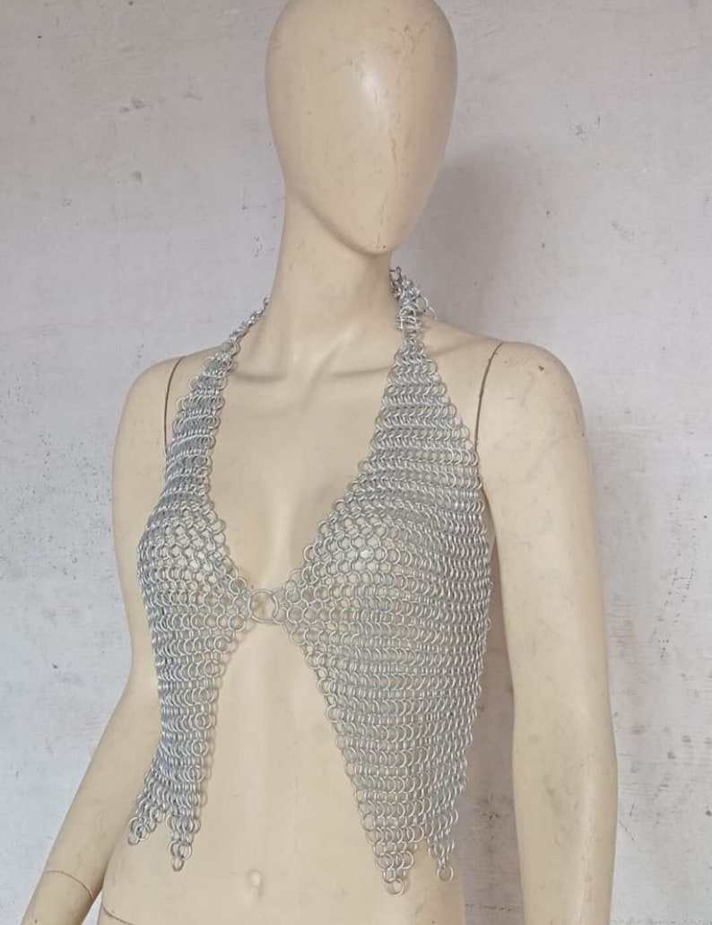 Chainmail Sexy Bra Top Aluminium Chainmail Girls Bra Costume Etsy
