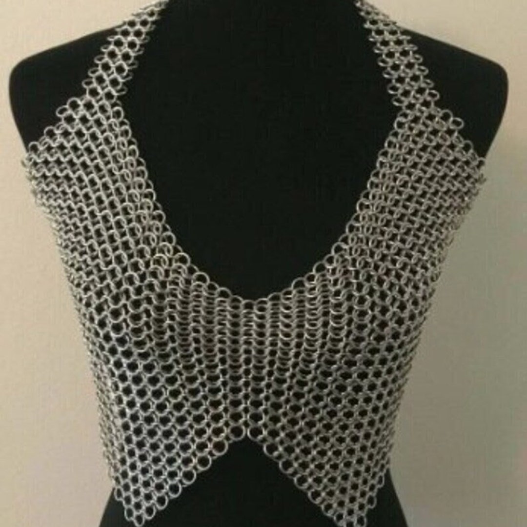 Aluminum Chain Mail Crop Top Bra Bikini Women Roleplay - Etsy