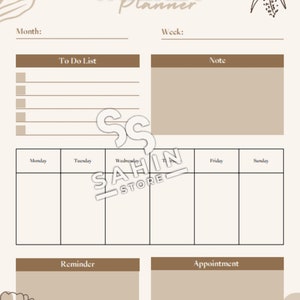 Weekly Planner Printable Digital Download PDF Productivity Organizer ...