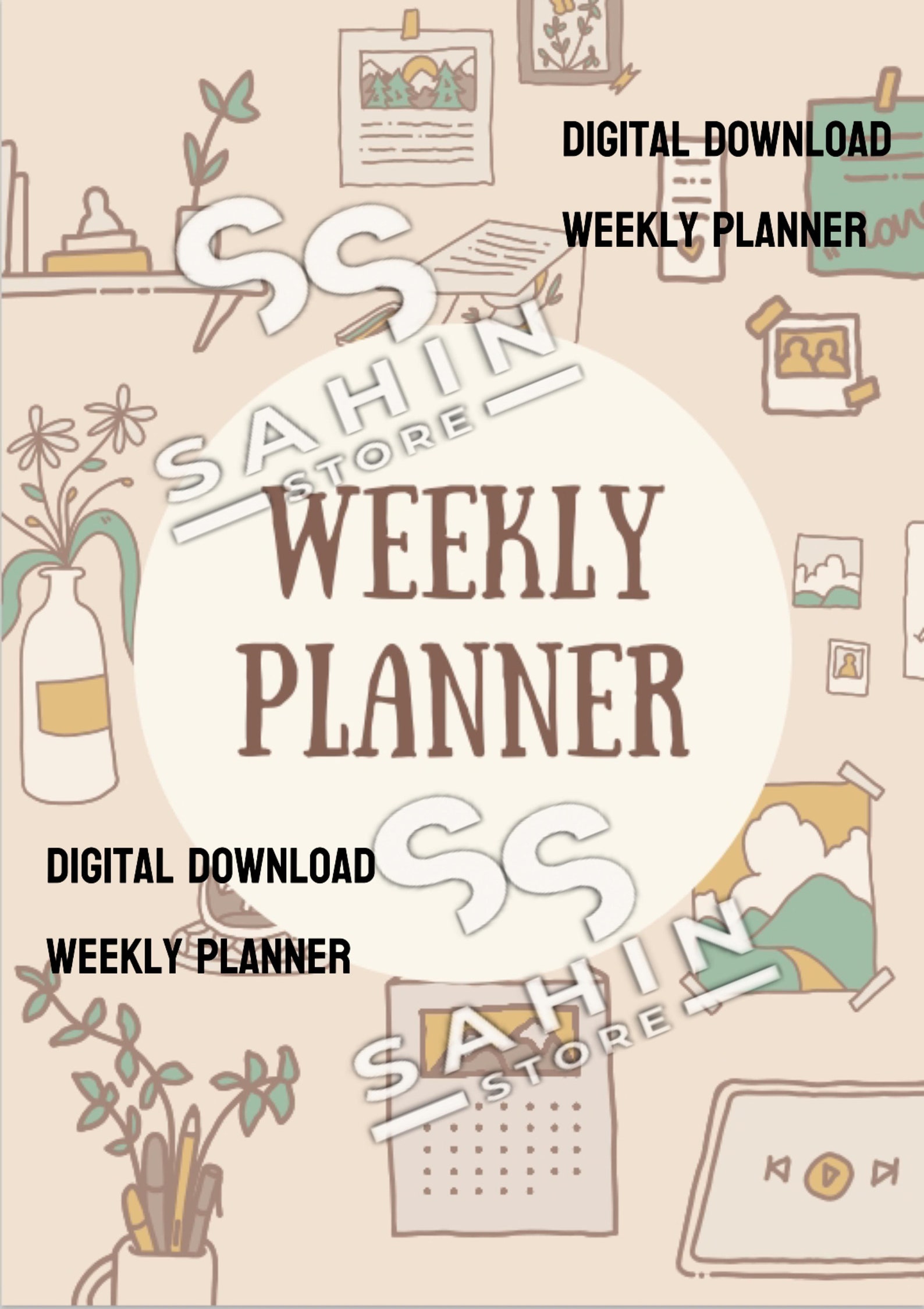 Weekly Planner Printable Digital Download PDF Productivity Organizer ...