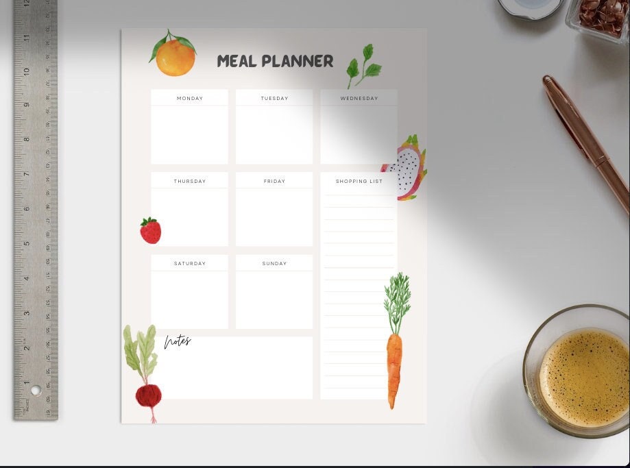 Meal Planner Weekly Planner for Meals Weekly Prep Meal Organizer Food ...