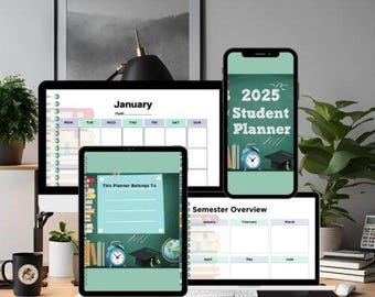 2025 Student Planner, Academic Year Organizer, Printable Digital ...