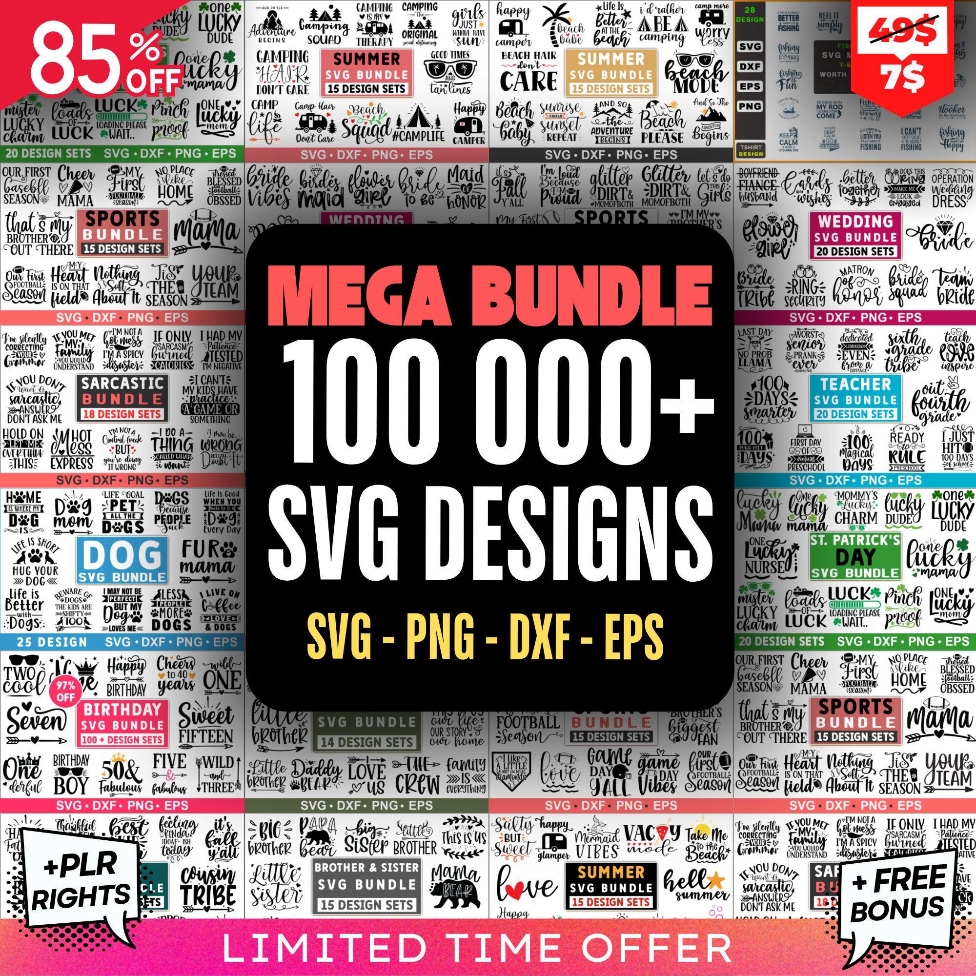 100,000+ SVG Mega Bundle | Commercial Use | Cricut & Silhouette Files ...