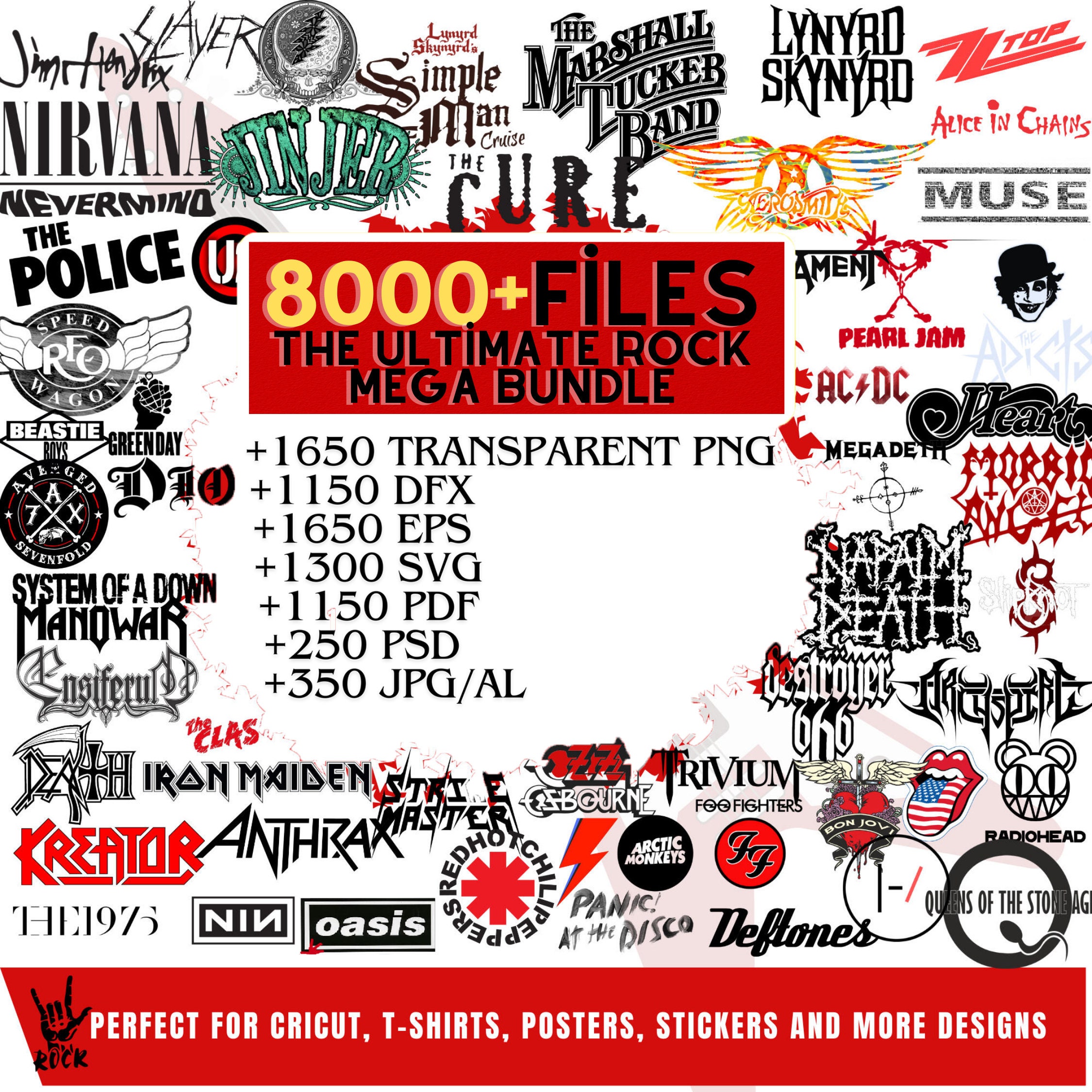 Metalcore Band Logos Collage