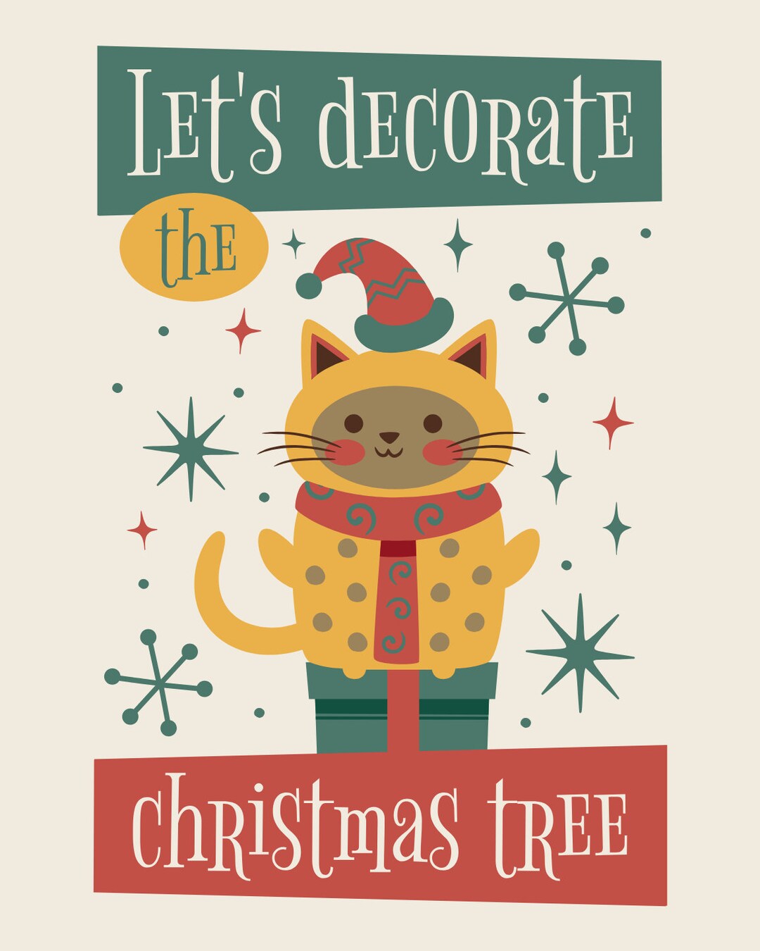 Cat Christmas Tree Decorator SVG, PNG, JPG (digital Download) - Etsy