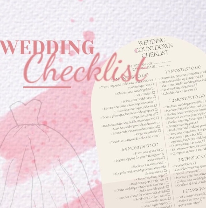 Wedding Planner Checklist | Wedding Countdown Planner | Printable ...