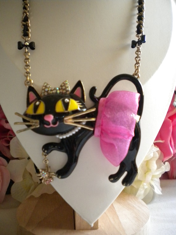 Betsey johnson cat necklace store