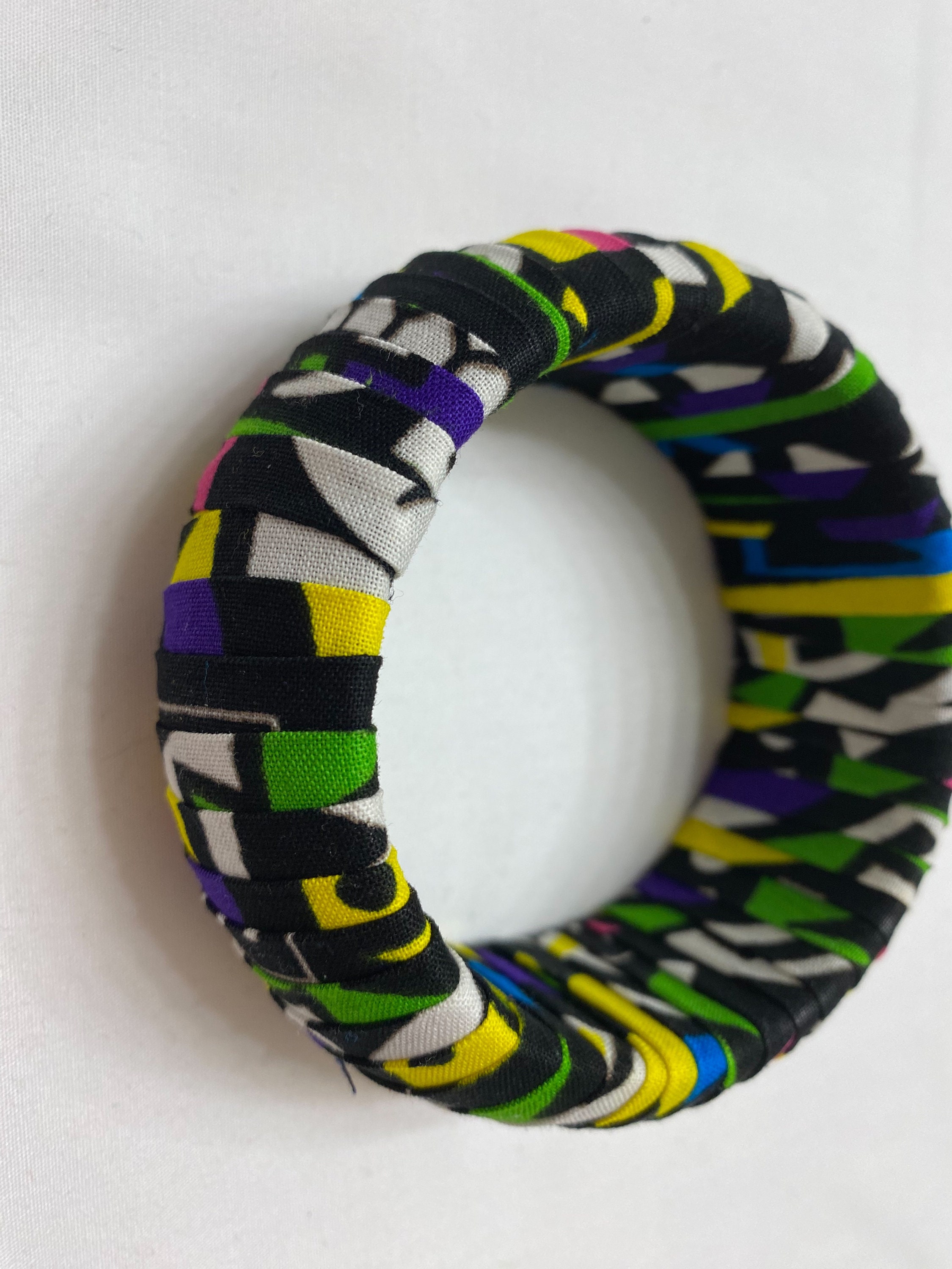 Wooden Bangles and Earing / African Print Wrap Bangles/ Bracelet and ...