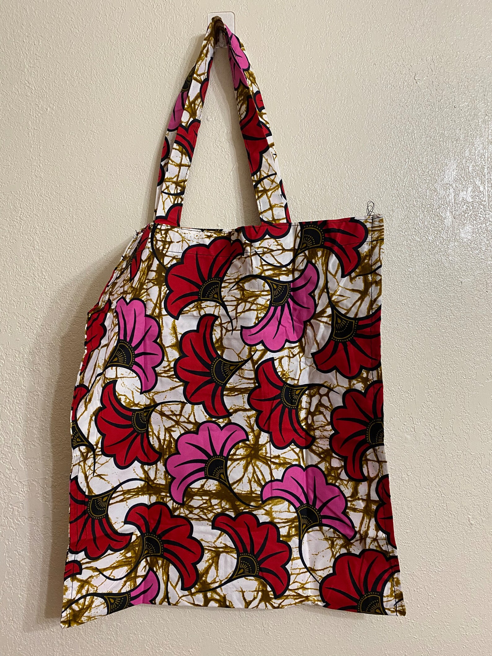 Totes Bag and Folding Fan Set in African Print/ Shopping Bag/ Beach Bag ...