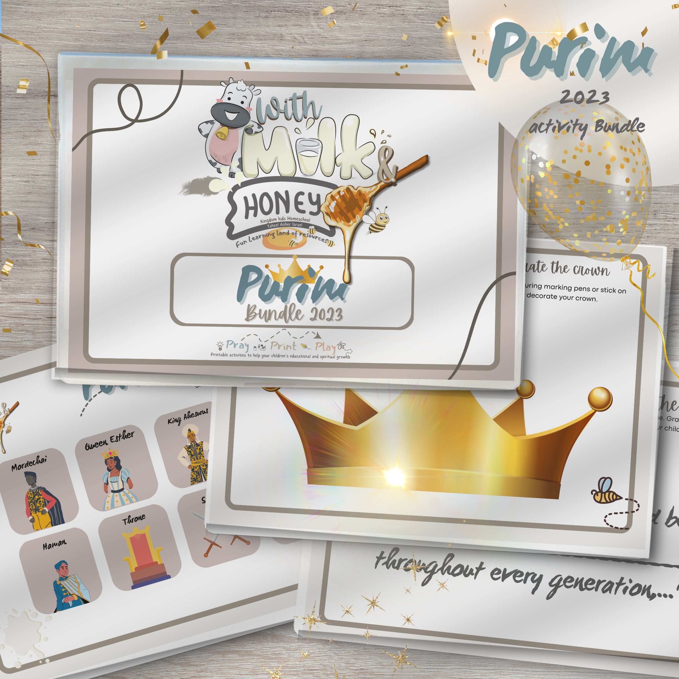 Purim Activity Bundle | Biblical Learning | Busy Binder | Activity - Etsy